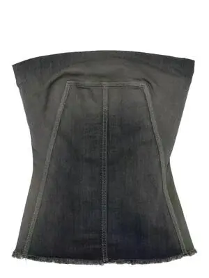 Rick Owens Bustier Denim Top - Blue