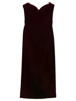 MUGLER Mugler Strapless Velvet Midi Dress