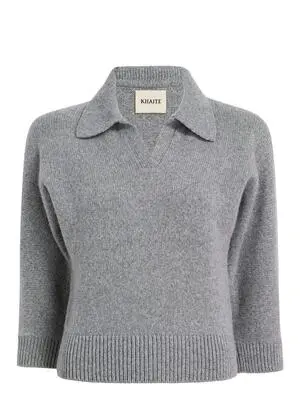 KHAITE Polo-Neck Cashmere Sweater