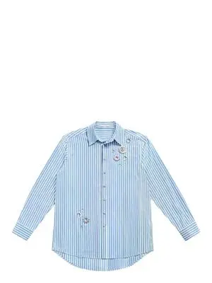 AREA Striped Button-down Shirt - Blue