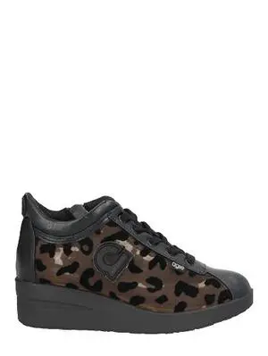 RUCOLINE Low-top Leopard Print Sneakers - Black