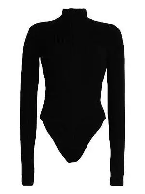 Rick Owens Bodysuit In Cashmere And Wool - Black