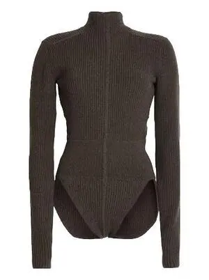 Rick Owens Bodysuit In Cashmere And Wool - Grey
