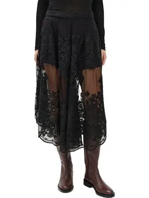 Sea Arielle Lace Flared Pants - Black