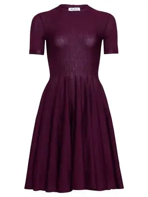 ALAÏA Virgin Wool Mini Fit-and-Flare Dress