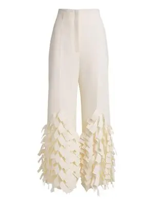 A.W.A.K.E. Mode Fringe Wide-leg Trousers - Ivory