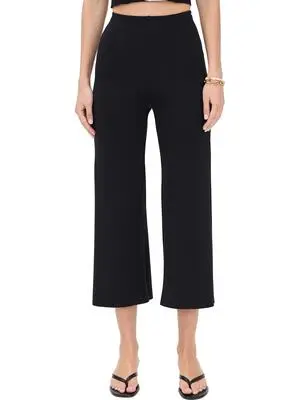 Commando Neoprene Cropped Wide-leg Pants - Black