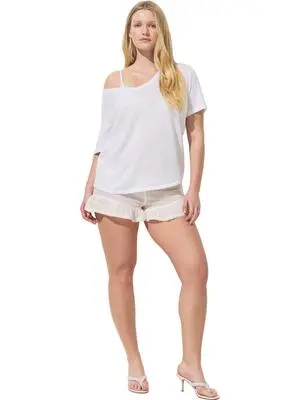 SKIMS Sheer Jersey V-neck T-shirt - Snow