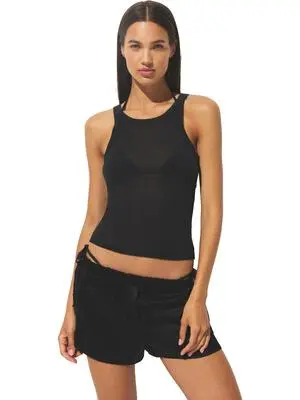SKIMS Sheer Rib Tank Soot