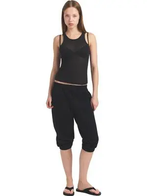 SKIMS Sheer Ribbed Tank Top - Soot