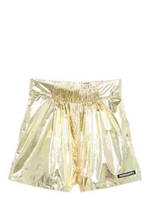 Patrizia Pepe Laminated Shorts - Gold