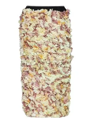 Marni Flower-embellished Midi Skirt - Neutrals