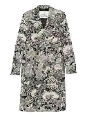 VIVIENNE WESTWOOD Baroque-print Coat - Neutrals