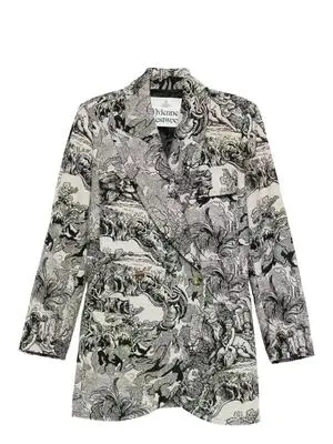 VIVIENNE WESTWOOD Double-breasted Printed Coat - Neutrals