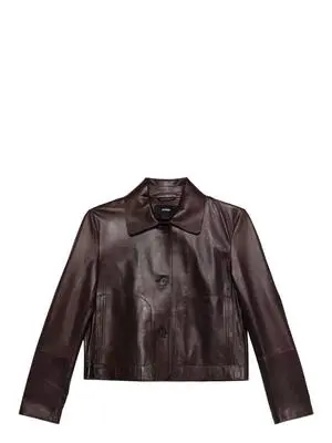 ARMA Button-fastening Lambskin Leather Jacket - Brown