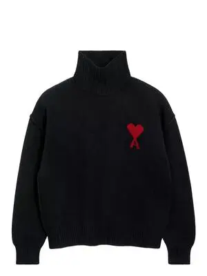 AMI AMI Paris Ami De Coeur Roll-Neck Sweater In Felted Merino Wool