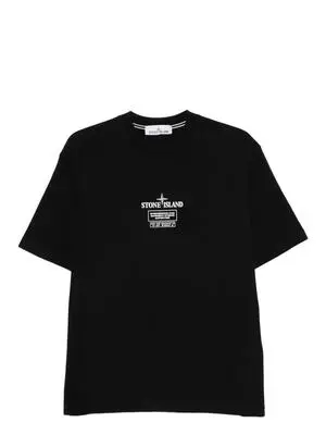 Stone Island Logo-print Cotton T-shirt - Black