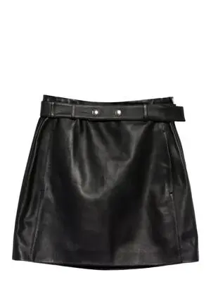 ARMA Belted Leather Mini Skirt