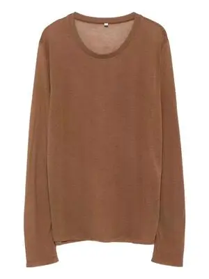 BASERANGE Round-neck Long-sleeve Top - Brown