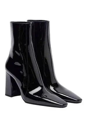 Saint Laurent Rainer 90 Patent Leather Ankle Boots - Black