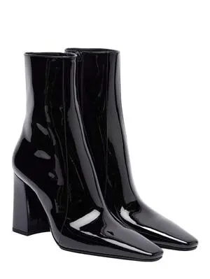 Saint Laurent Rainer 90 Patent Leather Ankle Boots - Black