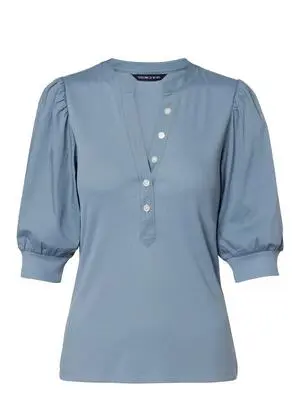 Veronica Beard Coralee Cotton-blend Blouse - Blue