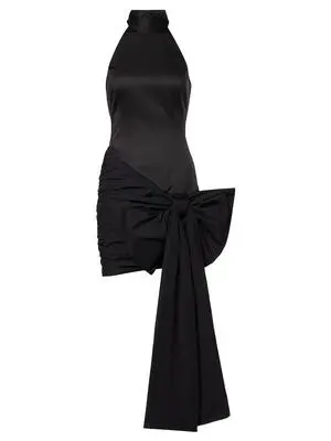 Remain Birger Christensen Bow-detail Satin Minidress - Black