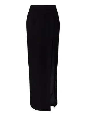 Alessandra Rich Wool-blend Twill Bouclé Maxi Skirt - Black
