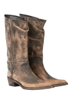 Khaite Clive 25 Leather Boots - Beige