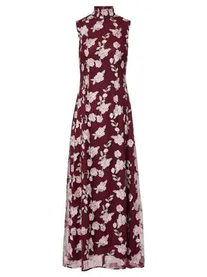 Remain Birger Christensen Floral Maxi Dress - Burgundy