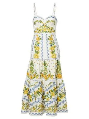 Farm Rio Printed Cotton Midi Dress - Multicoloured