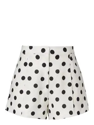 POSSE Posse Rosalie Polka-Dot Linen Shorts