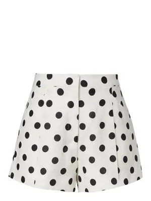 POSSE Rosalie Polka-Dot Linen Shorts