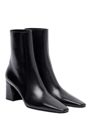 Saint Laurent Rainer Leather Ankle Boots - Black