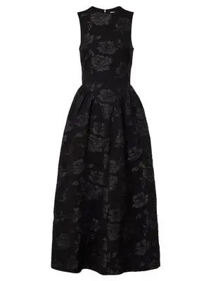 Remain Birger Christensen Floral Jacquard Midi Dress - Black