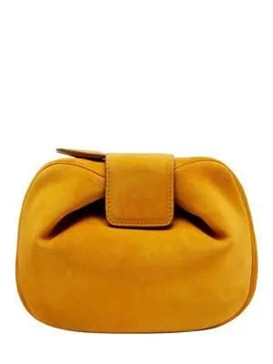 Gabriela Hearst Soft Demi Small Leather Clutch Yellow