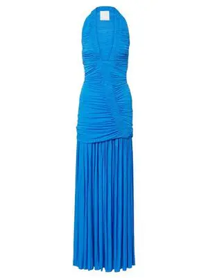Christopher Esber Orion Gathered Ruched Gown - Blue
