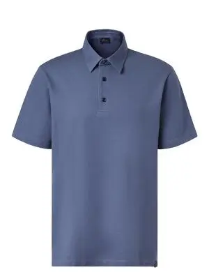 Brioni Cotton Piqué Polo Shirt - Blue