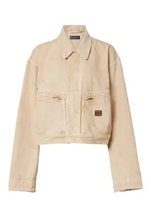 Balenciaga Cropped Cotton Jacket - Beige