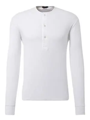 TOM FORD Cotton-blend Henley Shirt - White