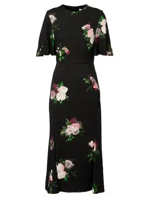 Erdem Floral Midi Dress - Black