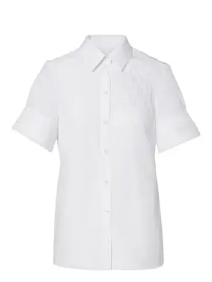 Erdem Embroidered Cotton Poplin Shirt - White