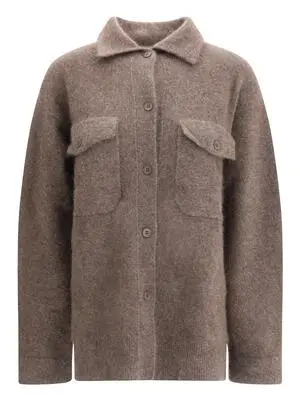 P.a.r.o.s.h Collared Knit Cardigan - Brown