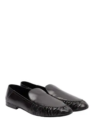 Saint Laurent Alain Leather Loafers - Brown