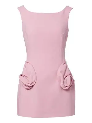 Magda Butrym Floral-appliqué Wool-blend Minidress - Pink