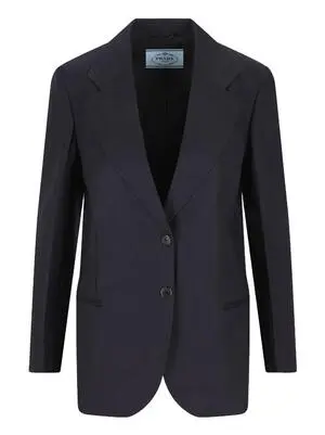 Prada Single-breasted Virgin Wool Blazer - Blue
