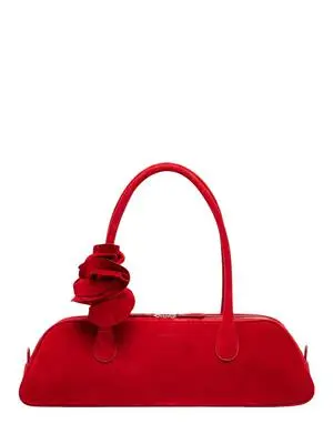 Magda Butrym Brigitte Floral-appliqué Suede Tote Bag - Red