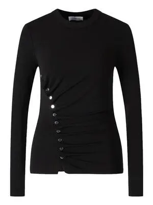 Rabanne Draped Knit Top - Black