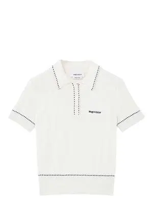 Alexander McQueen Viscose Knit Polo - White