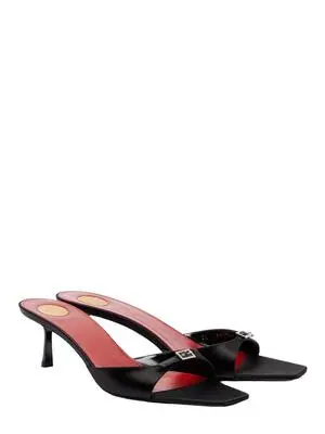Saint Laurent Daisy 50 Satin Crêpe Mules - Black